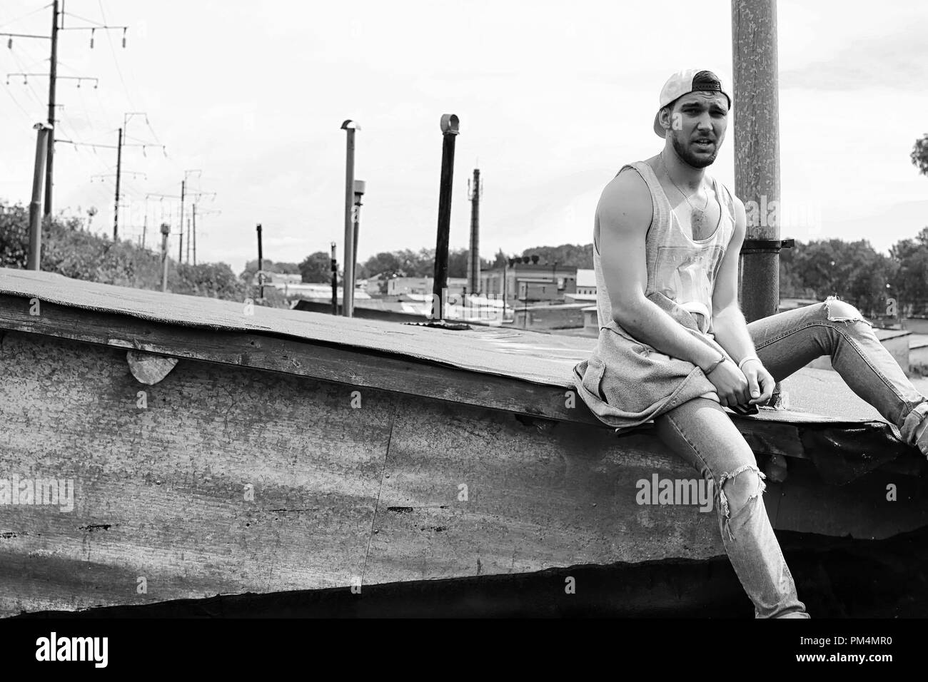 A young man with a beard Stock Photo - Alamy