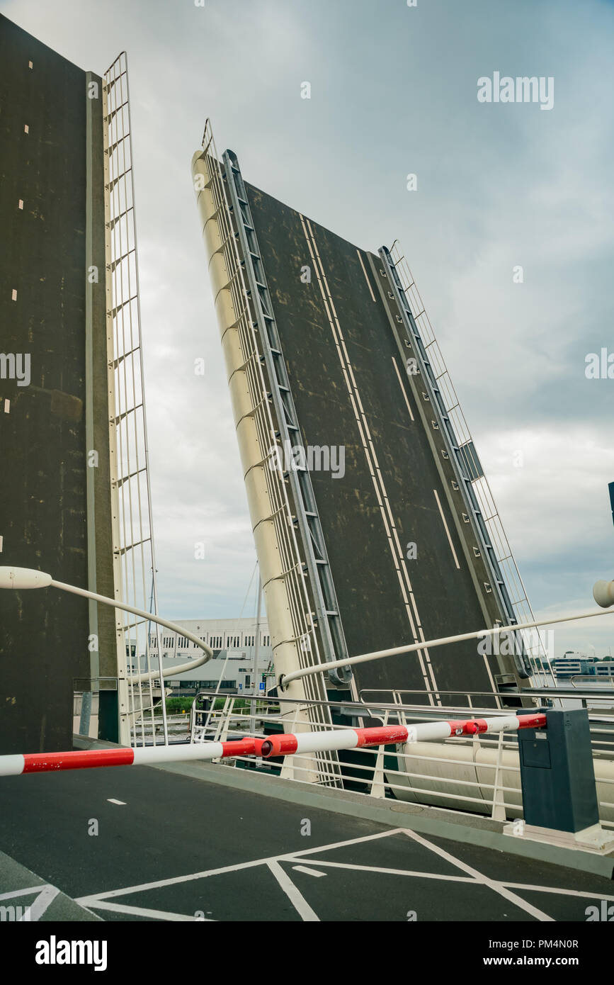 The Julianabrug Zaandijk bridge rise up at Netherlands Stock Photo - Alamy