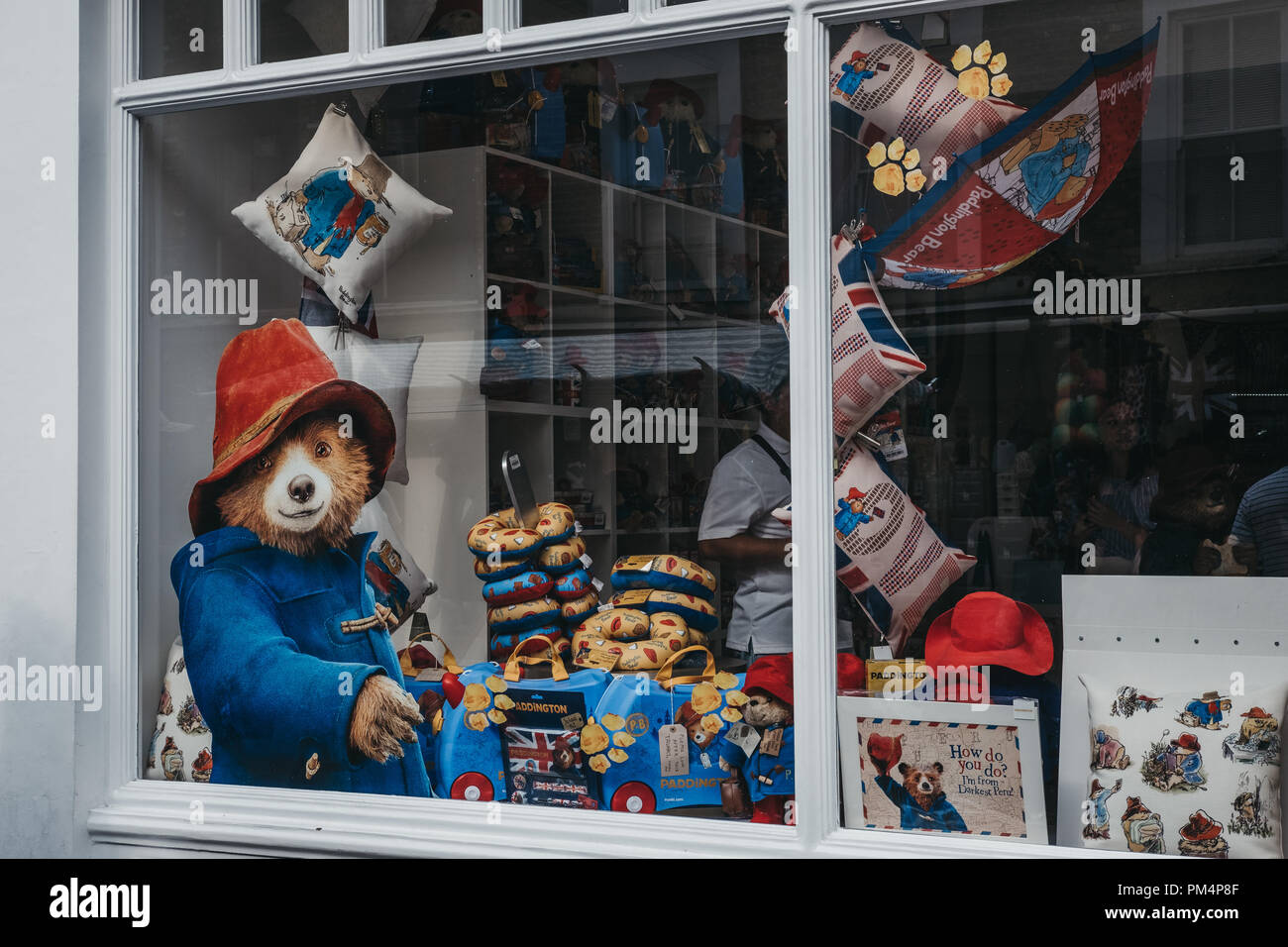 London, UK - July 21, 2018: Window of Paddington pop-up shop on ...