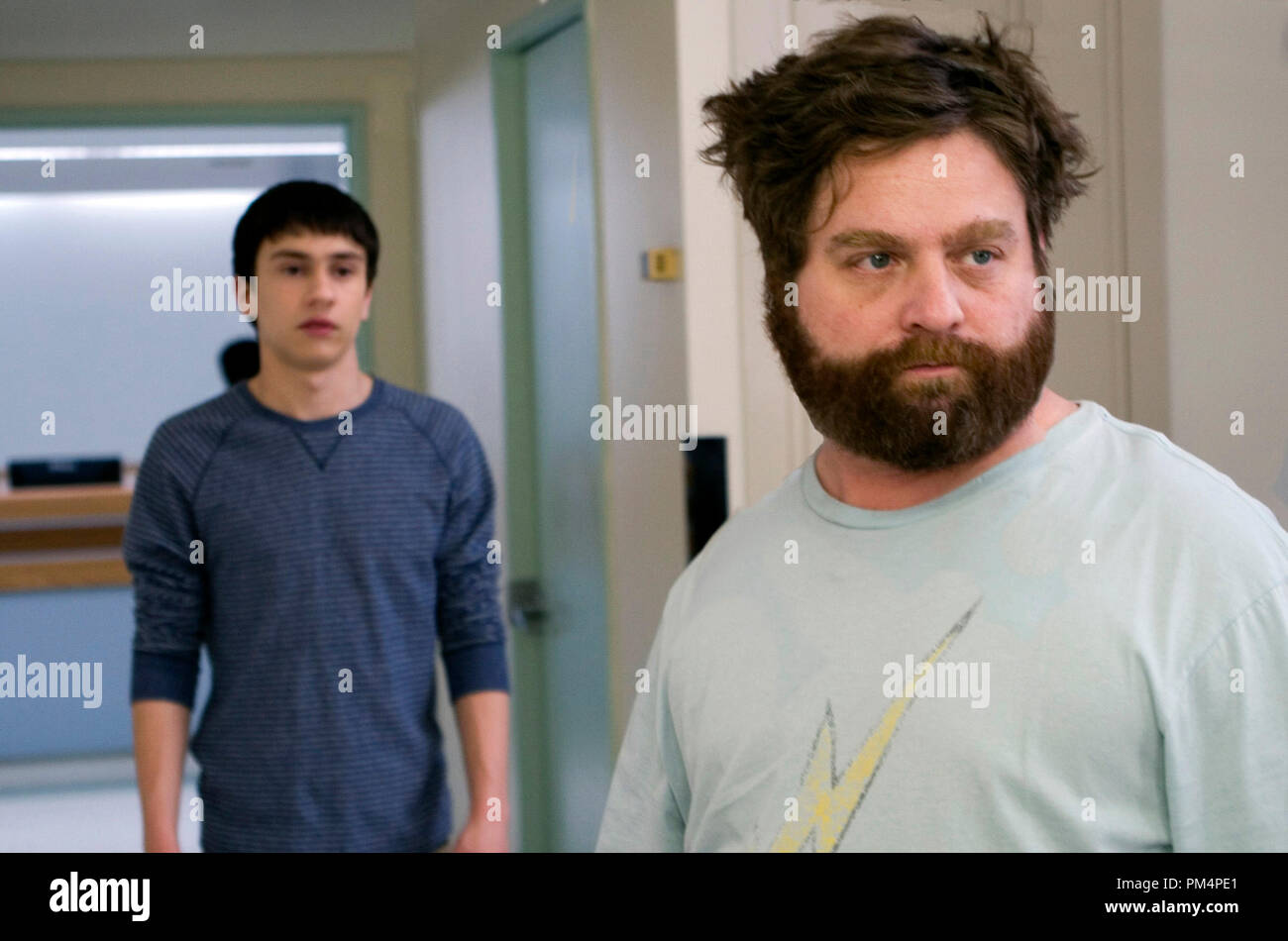 Keir Gilchrist (left) and Zach Galifianakis (right) star in writer ...