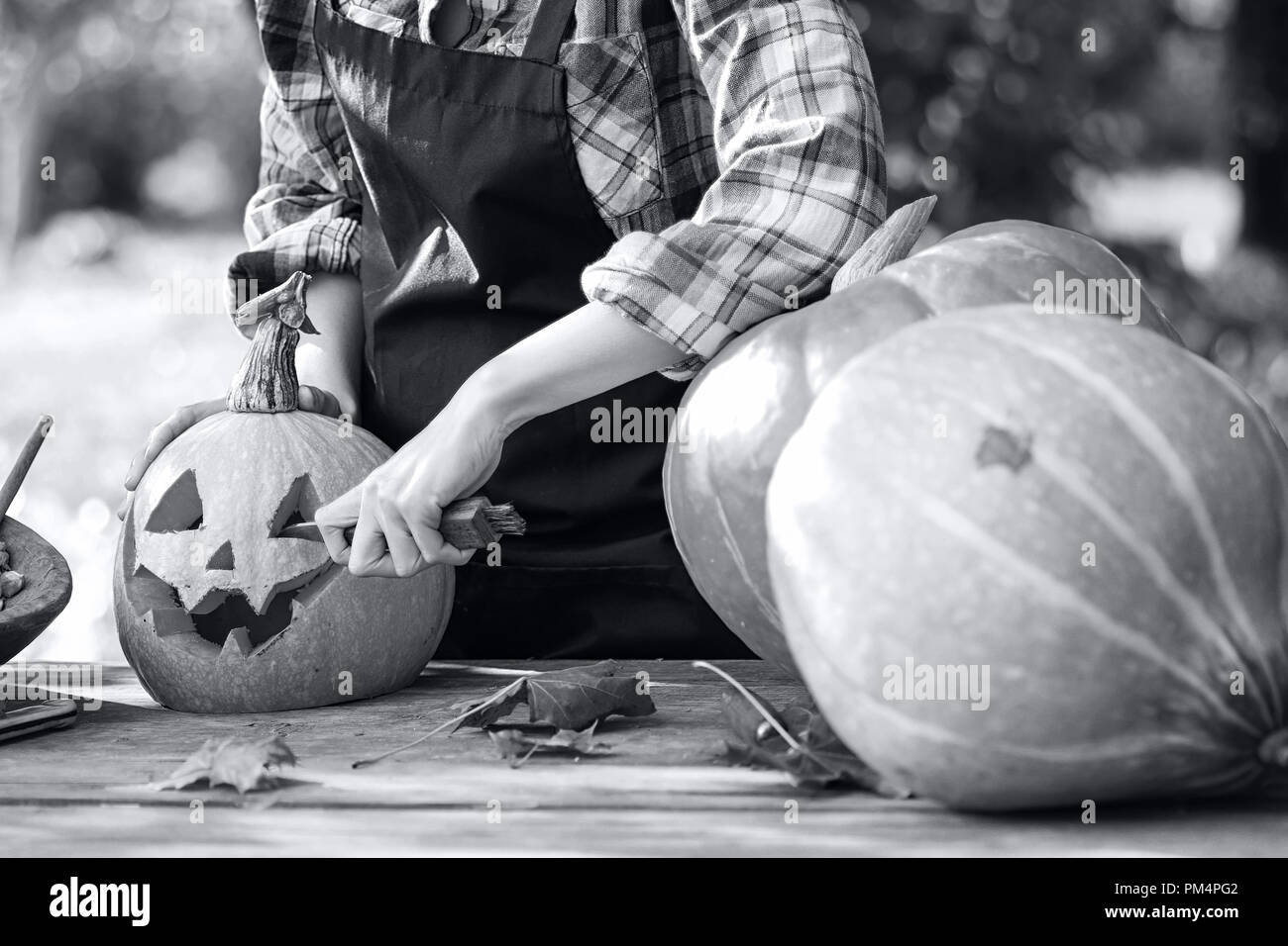 Head carved from pumpkin Stock Photo - Alamy
