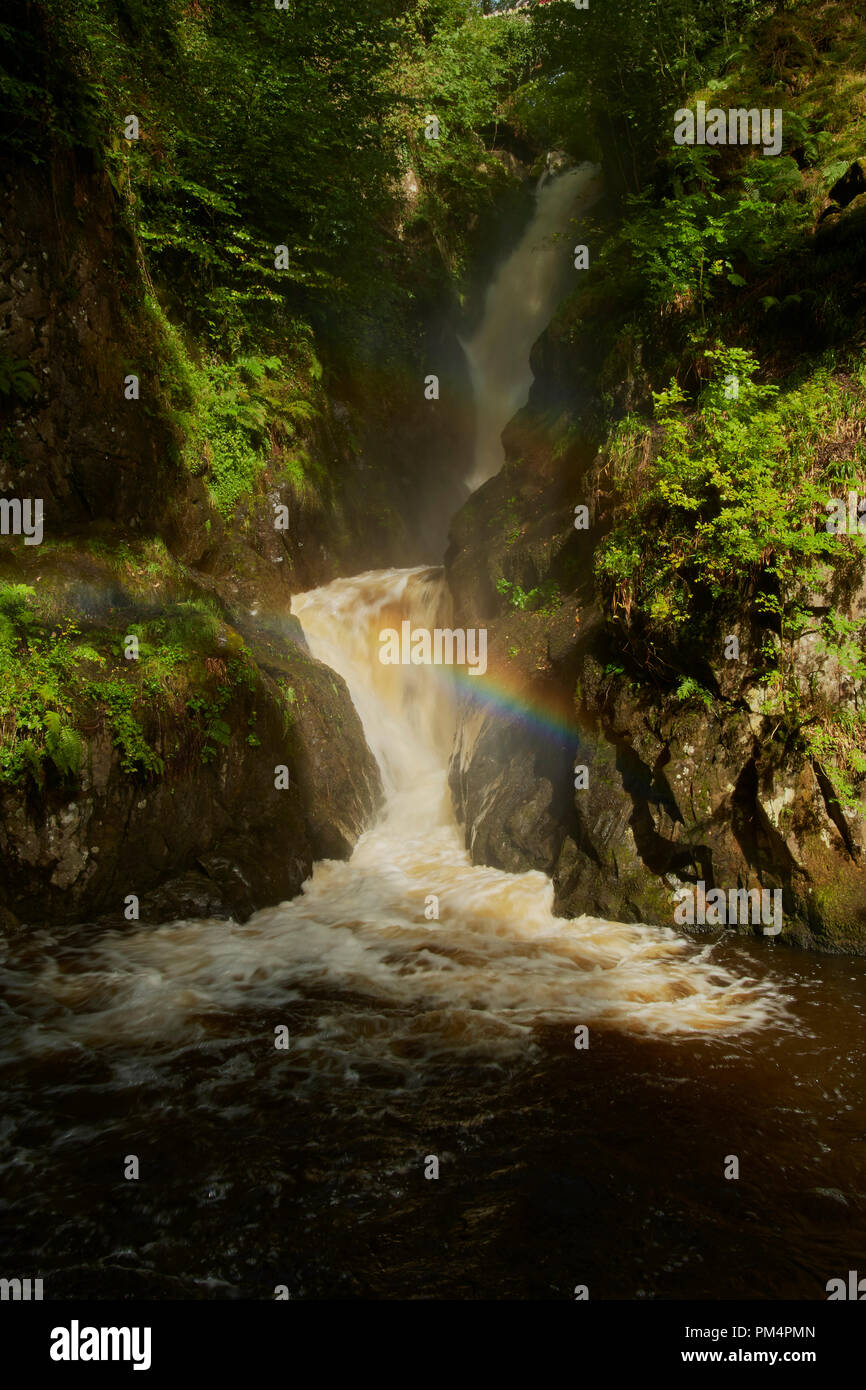 Aira Force waterfall on the Aira Beck, Lake District National Park ...