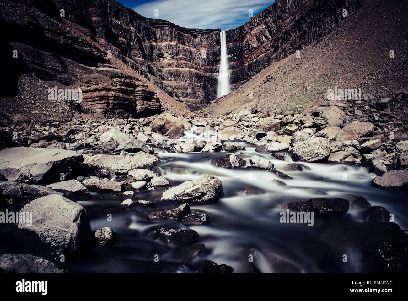 Hengifoss waterfall mountain river east hi-res stock photography and ...