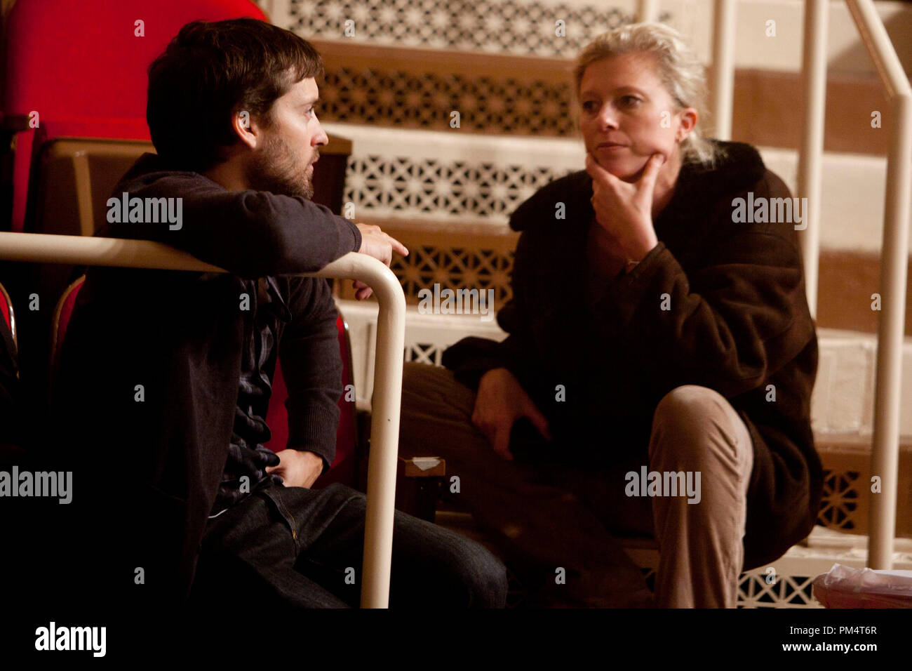 Producers Tobey Maguire (left) and Jenno Topping on the set of Screen ...