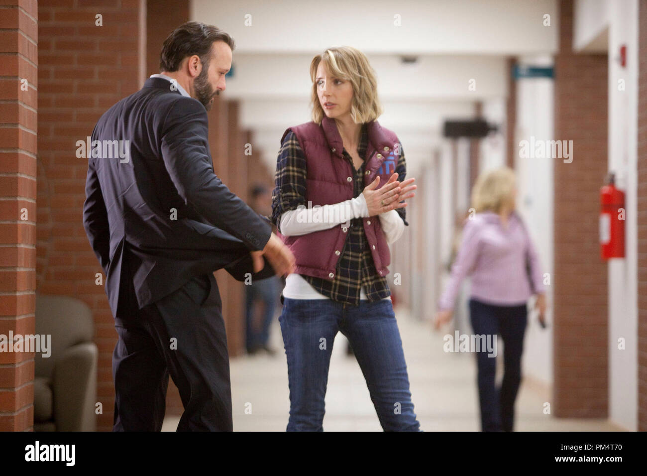 Tim McGraw (left) and Director Shana Feste on the set of Screen Gems ...