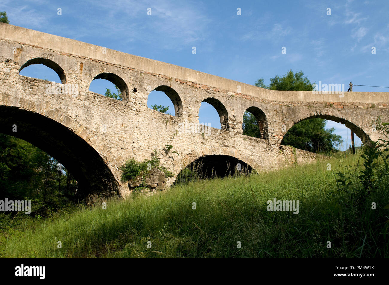 France - Cevennes - Le Vigan (30) - Bridge over the river Arre Stock ...