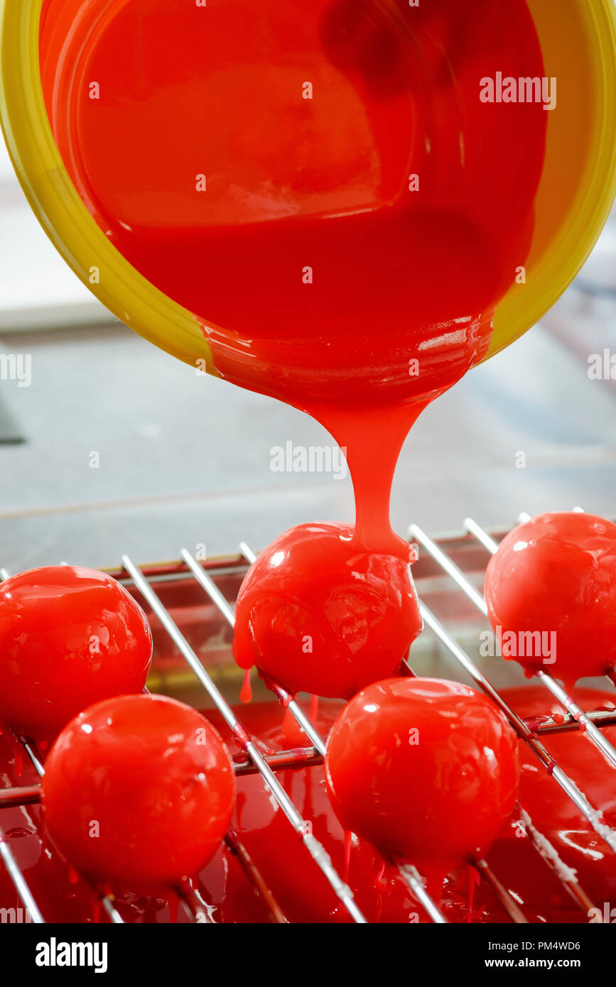 Ball mousse cakes in syrup Stock Photo - Alamy