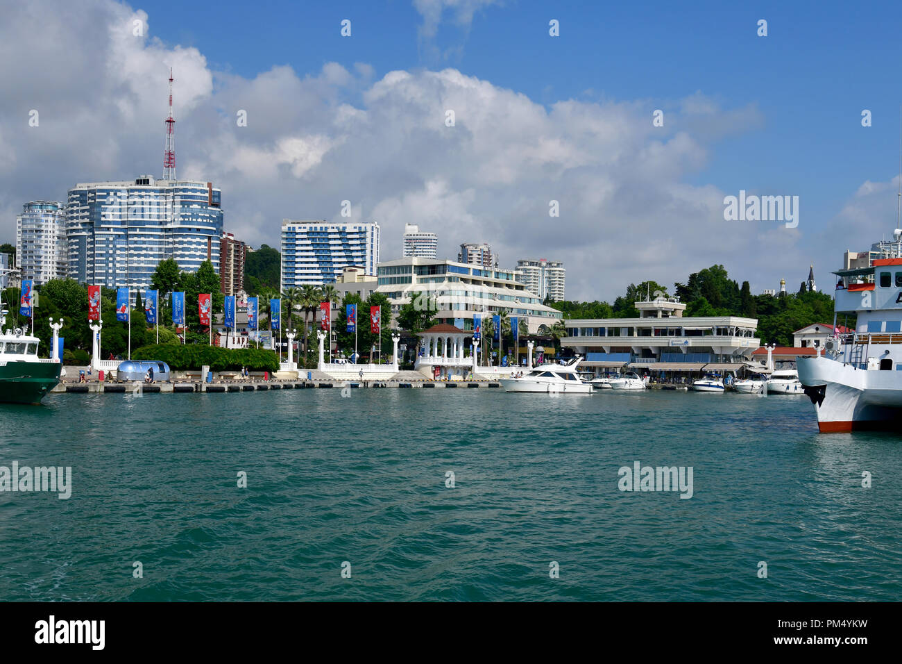 Panorama of Sochi from the Black Sea, Russia Stock Photo - Alamy