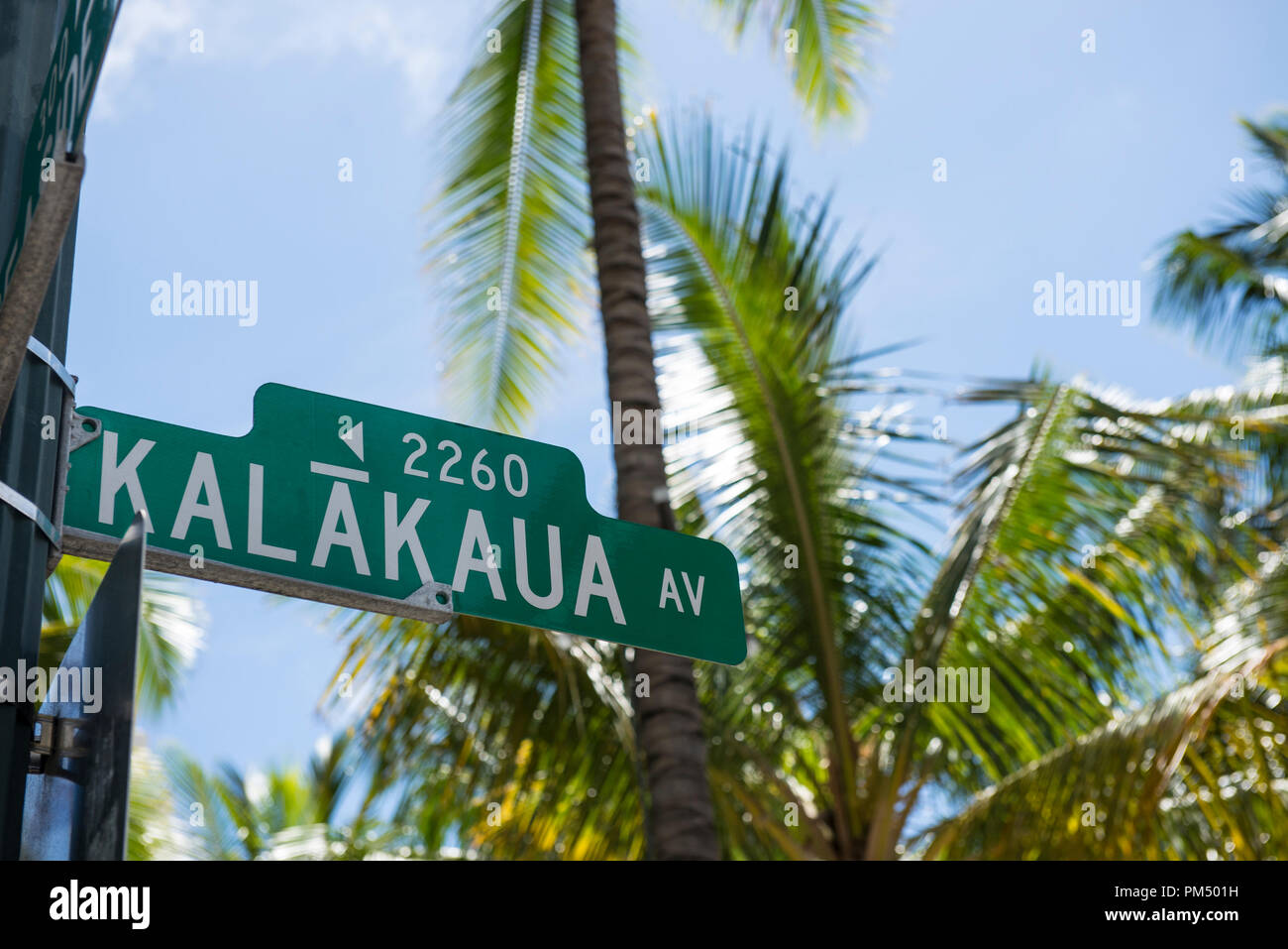 Kalakaua avenue sign hi-res stock photography and images - Alamy
