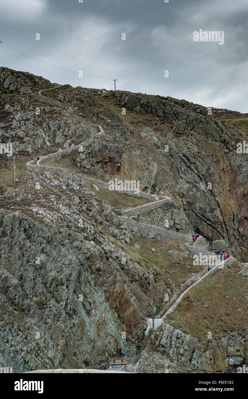 Pathway leading to South Stack Lighthouse, Holy Island, Anglesey, Wales ...