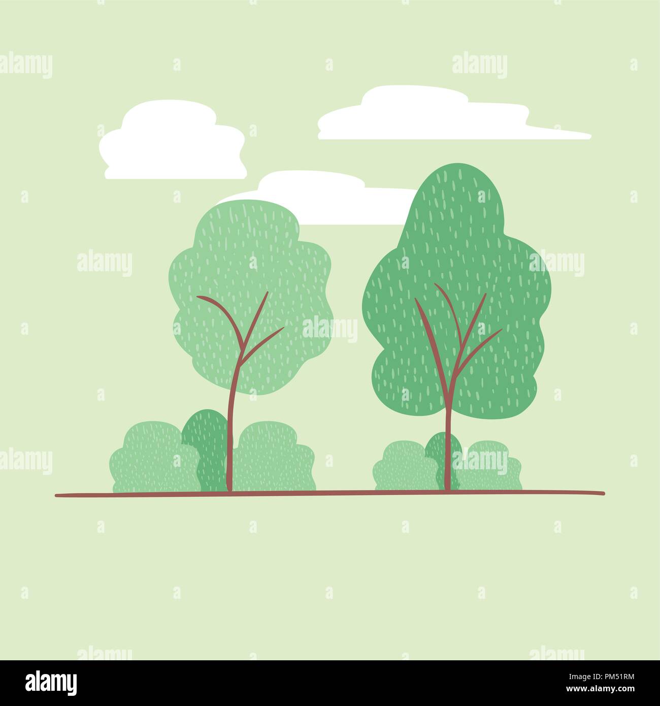 landscape with trees scene Stock Vector Image & Art - Alamy
