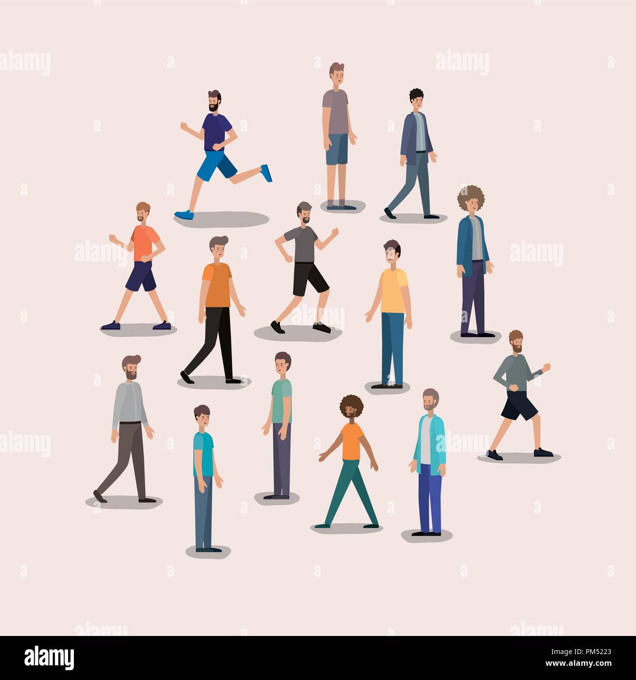 group of men walking characters Stock Vector Image & Art - Alamy
