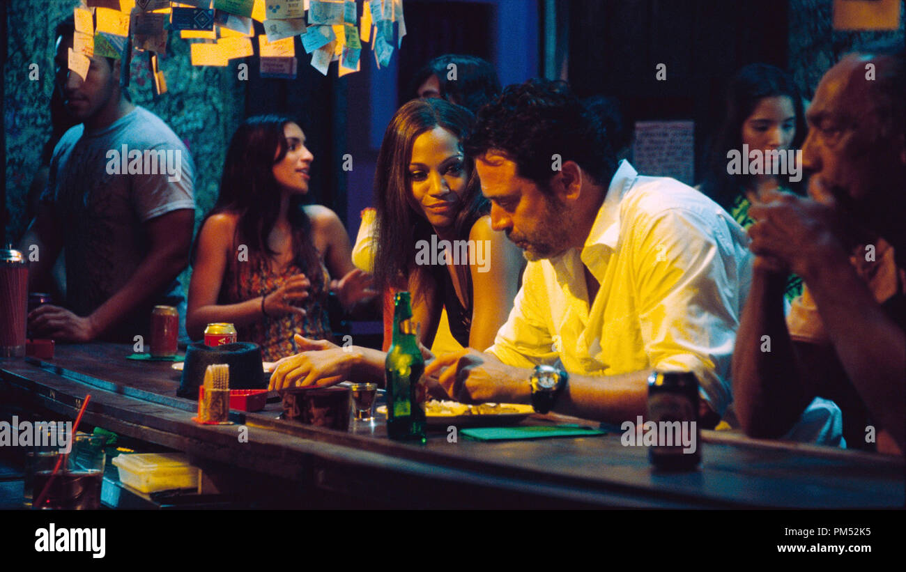 ZOË SALDANA as Aisha and JEFFREY DEAN MORGAN as Clay in Warner Bros ...