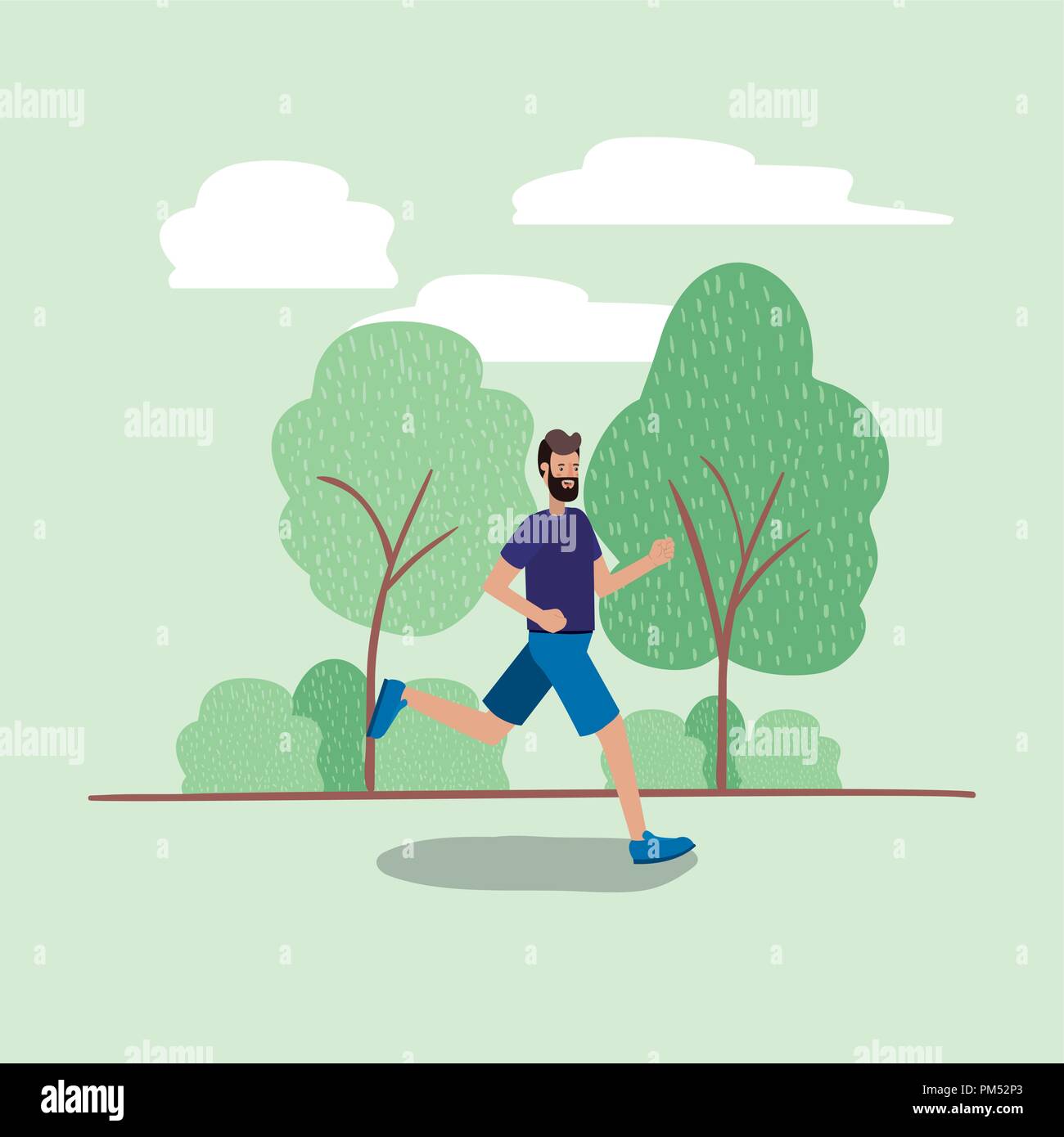 Man running on nature Stock Vector Images - Alamy