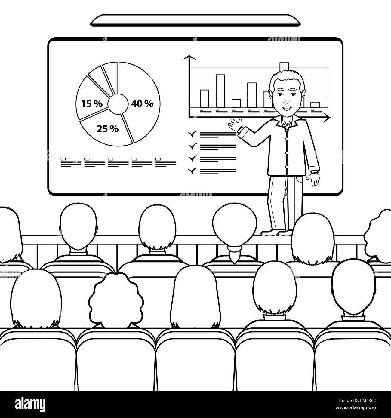 Line drawing man in tie Cut Out Stock Images & Pictures - Alamy