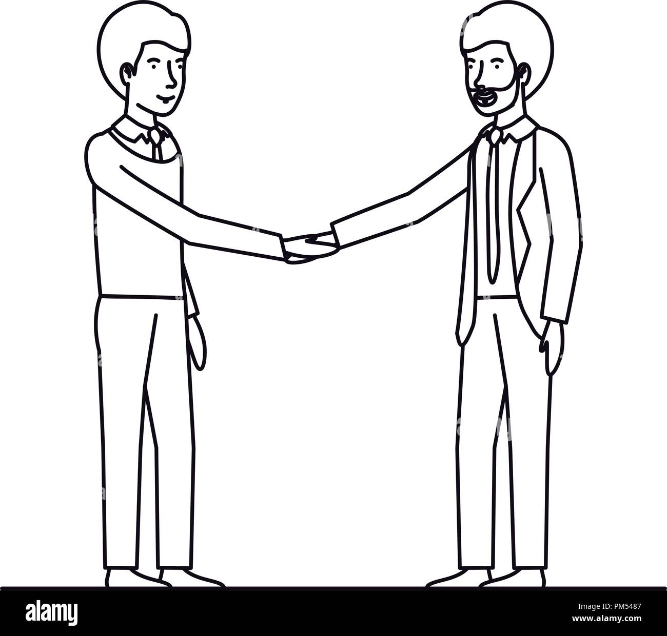 couple of men handshake friends characters Stock Vector Image & Art - Alamy