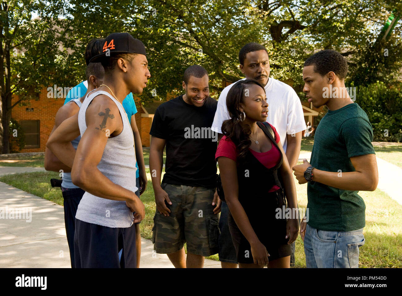 (L-r) BRANDON T. JACKSON as Benny, VINCE GREEN as Malik, NATURI ...