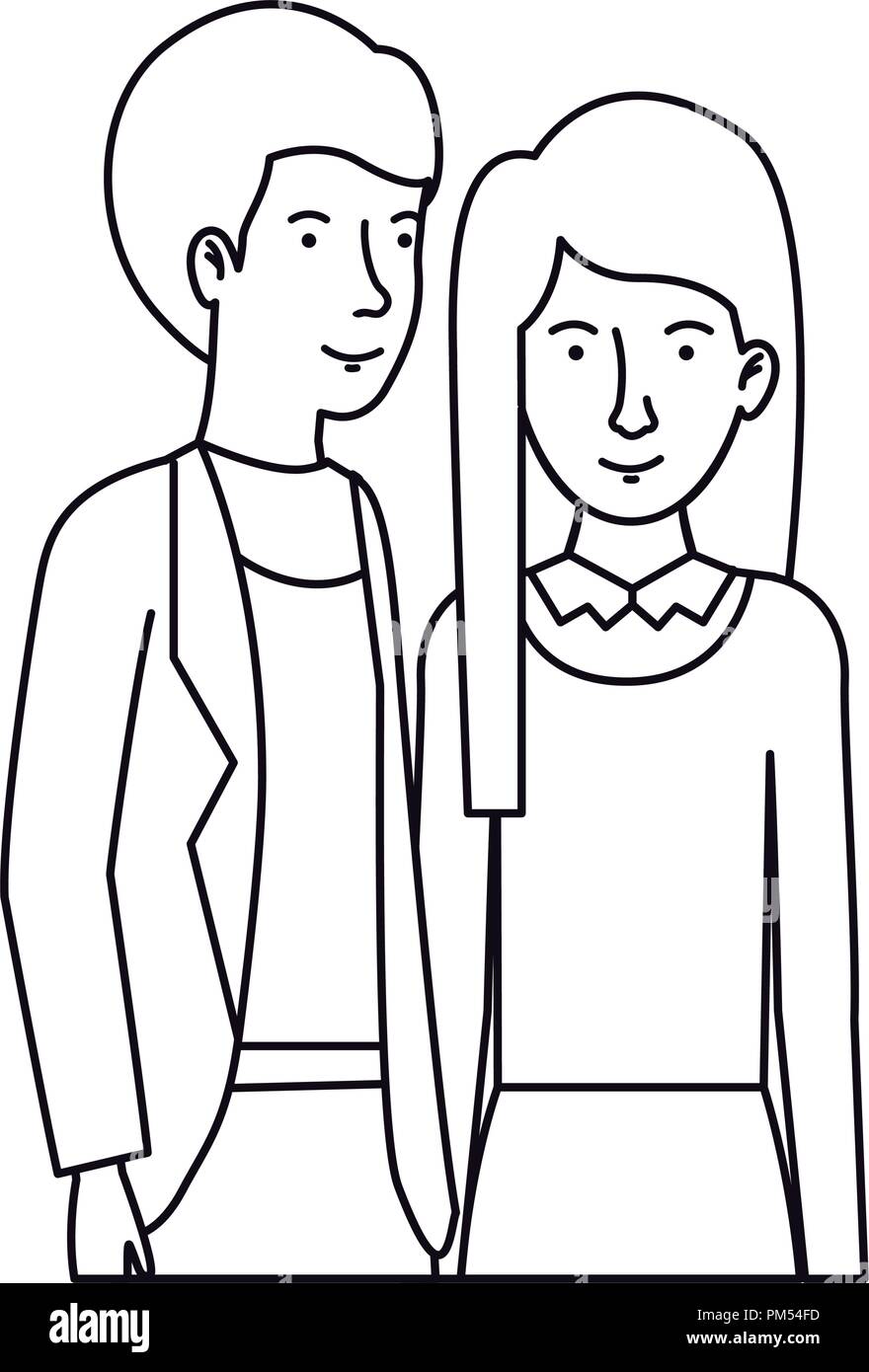 young couple avatars characters Stock Vector Image & Art - Alamy