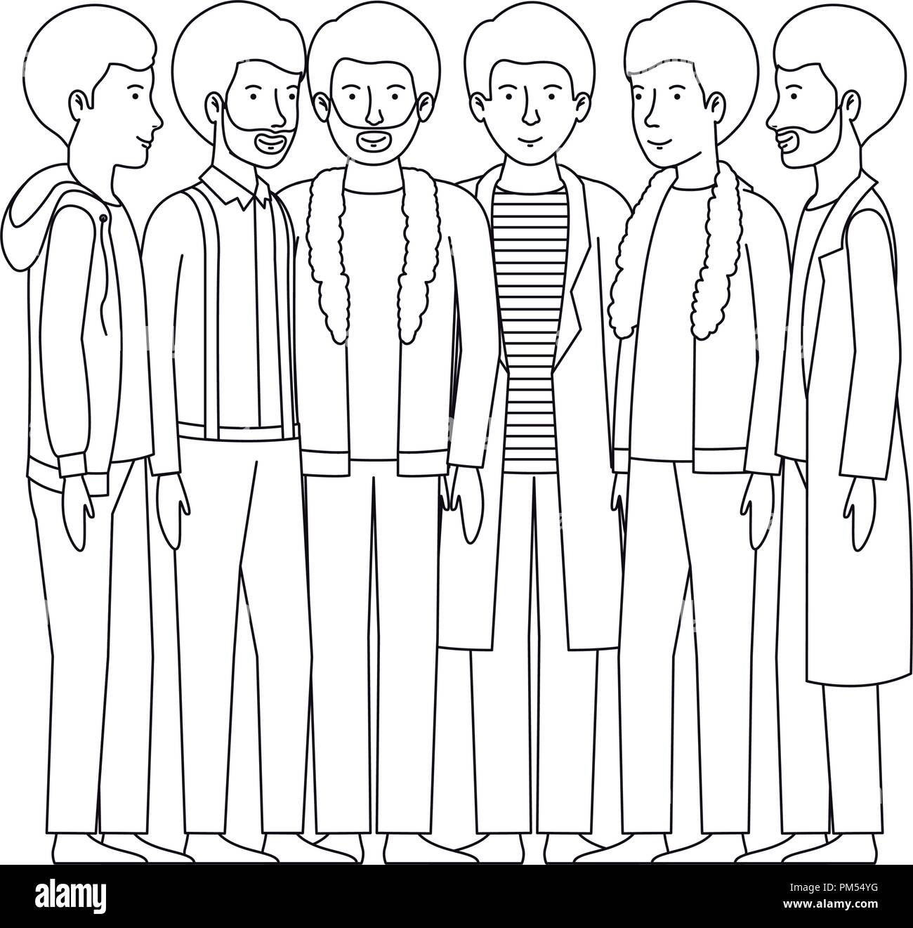 group of men friends characters Stock Vector Image & Art - Alamy