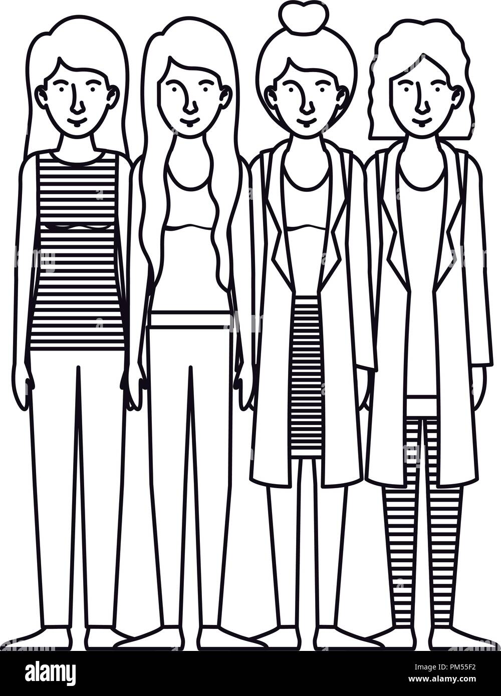 group of women friends characters Stock Vector Image & Art - Alamy