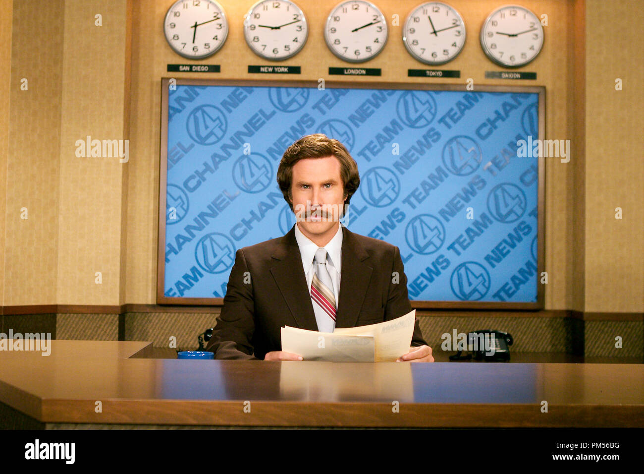 Will Ferrell Anchorman The Legend Of Ron Burgandy © 2004 Dreamworks