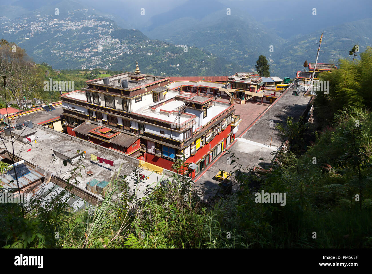 View over Rumtek Monastery, largest monastery in Sikkim, India Stock ...