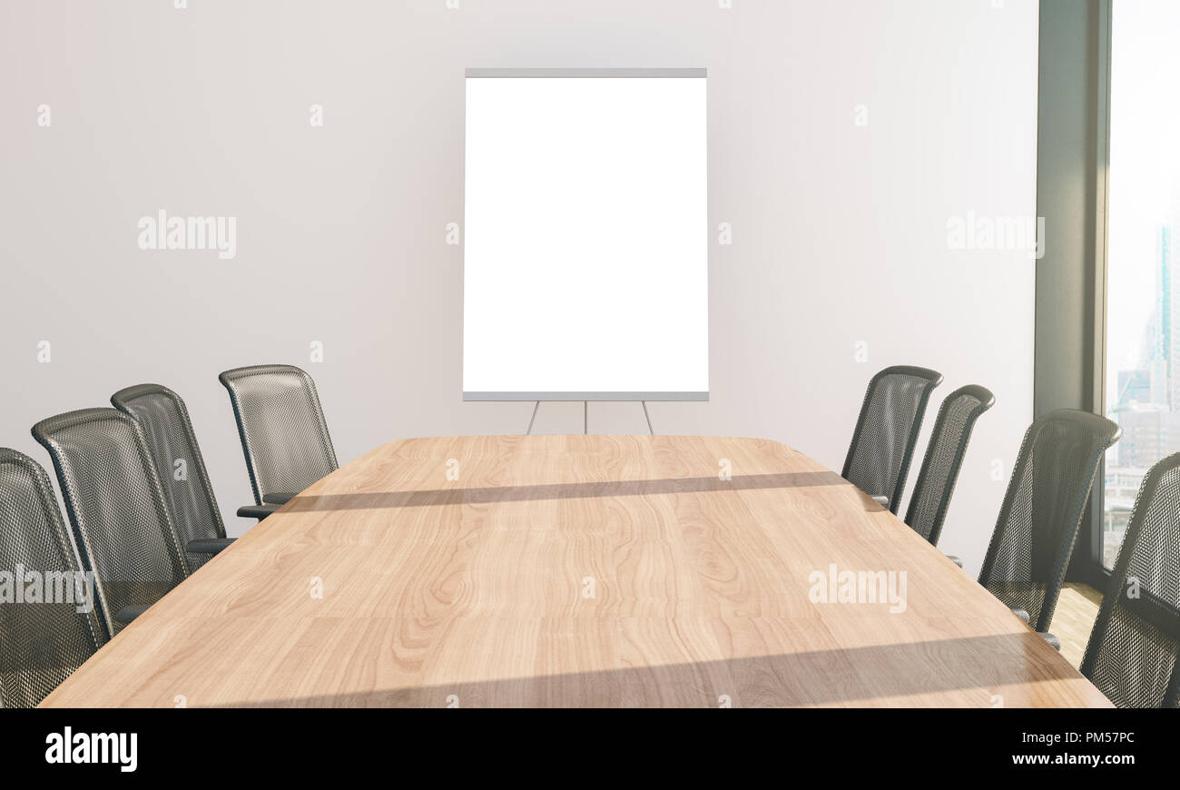 paper board at conference room 3d rendering Stock Photo - Alamy