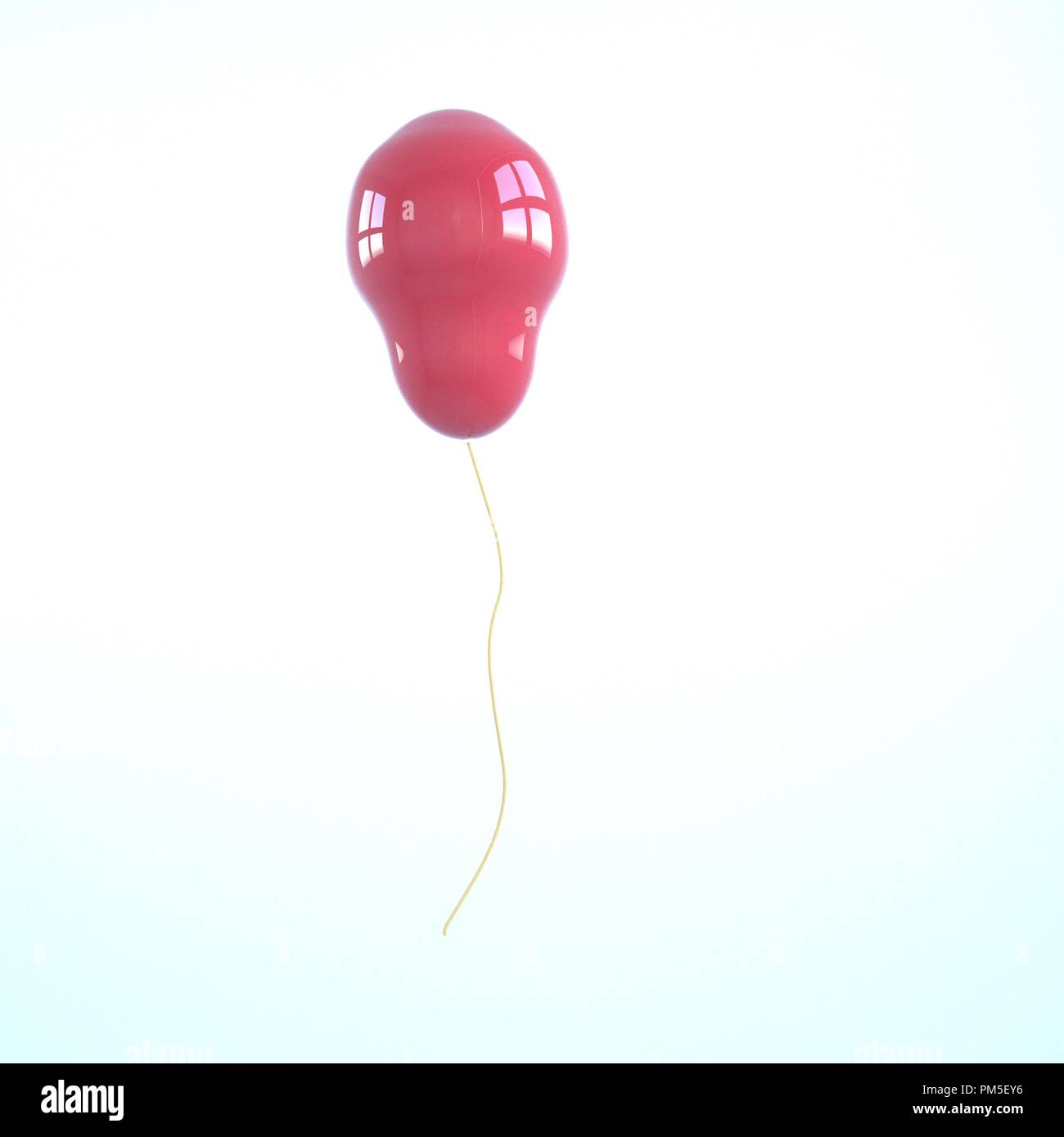Red balloon floating in the sky, 3d rendering Stock Photo - Alamy