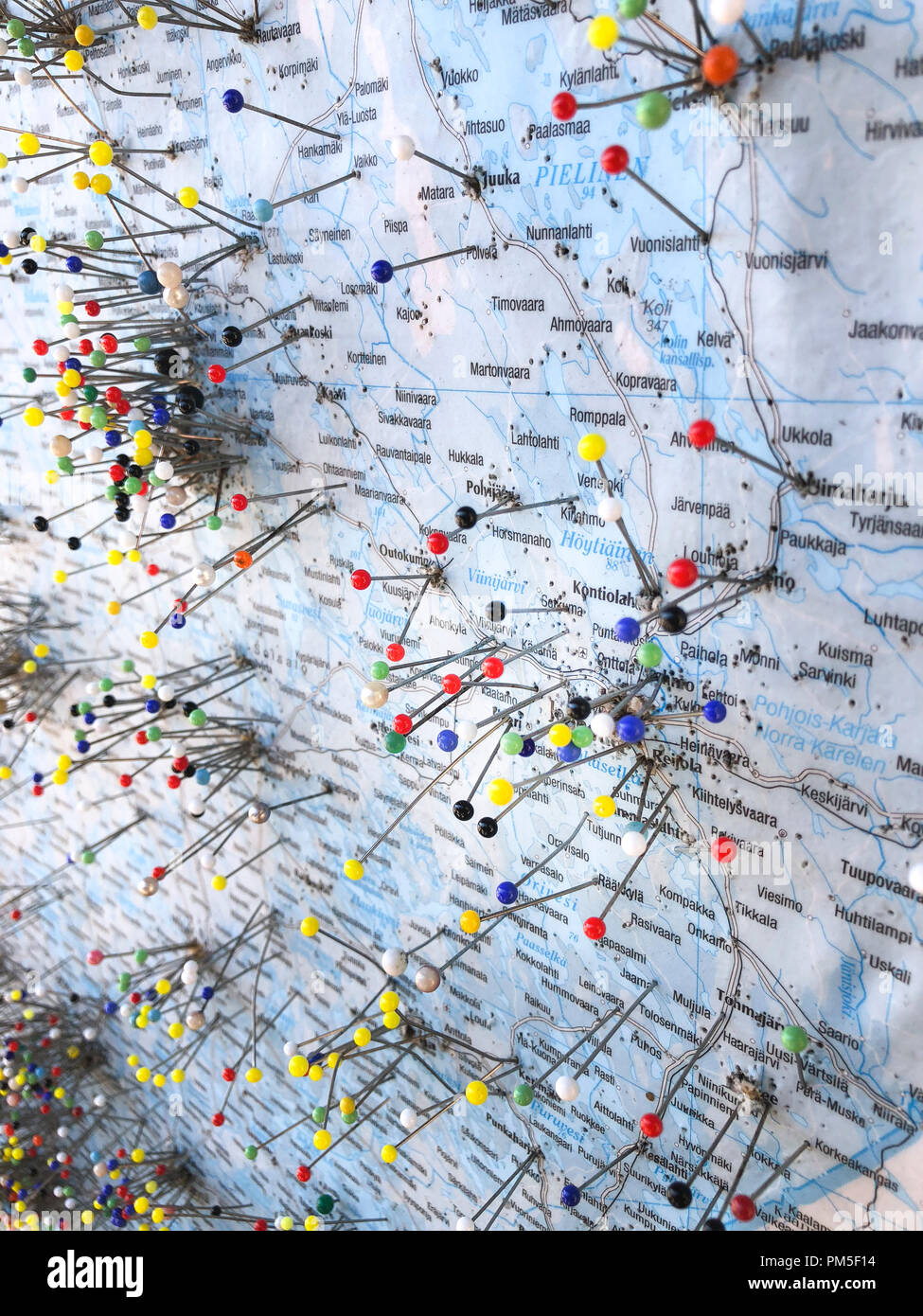 Location pins on city map hi-res stock photography and images - Alamy