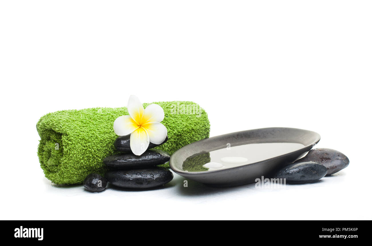 Spa objects for relax on white background Stock Photo - Alamy