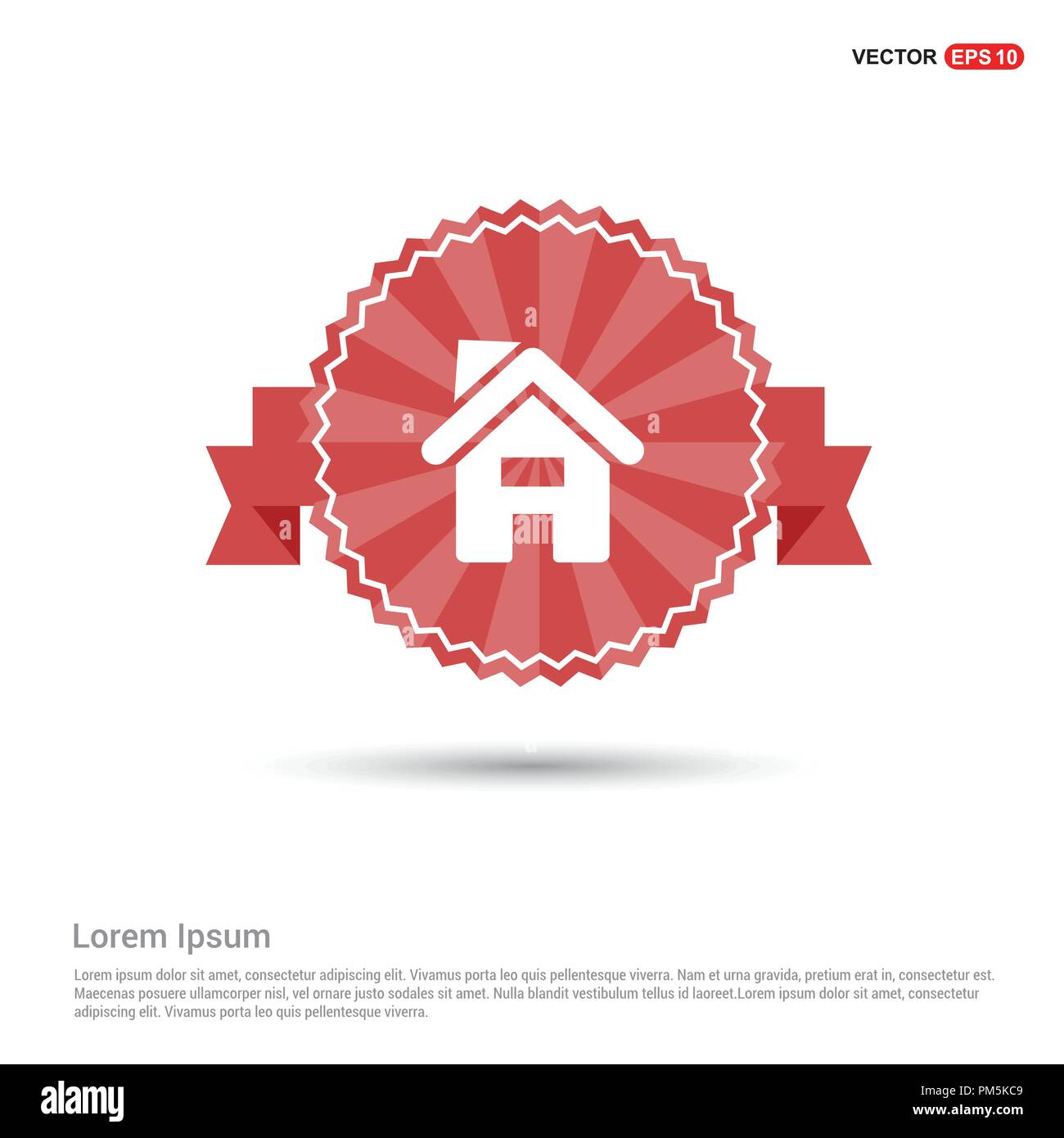 Home Icon - Red Ribbon banner Stock Vector Image & Art - Alamy