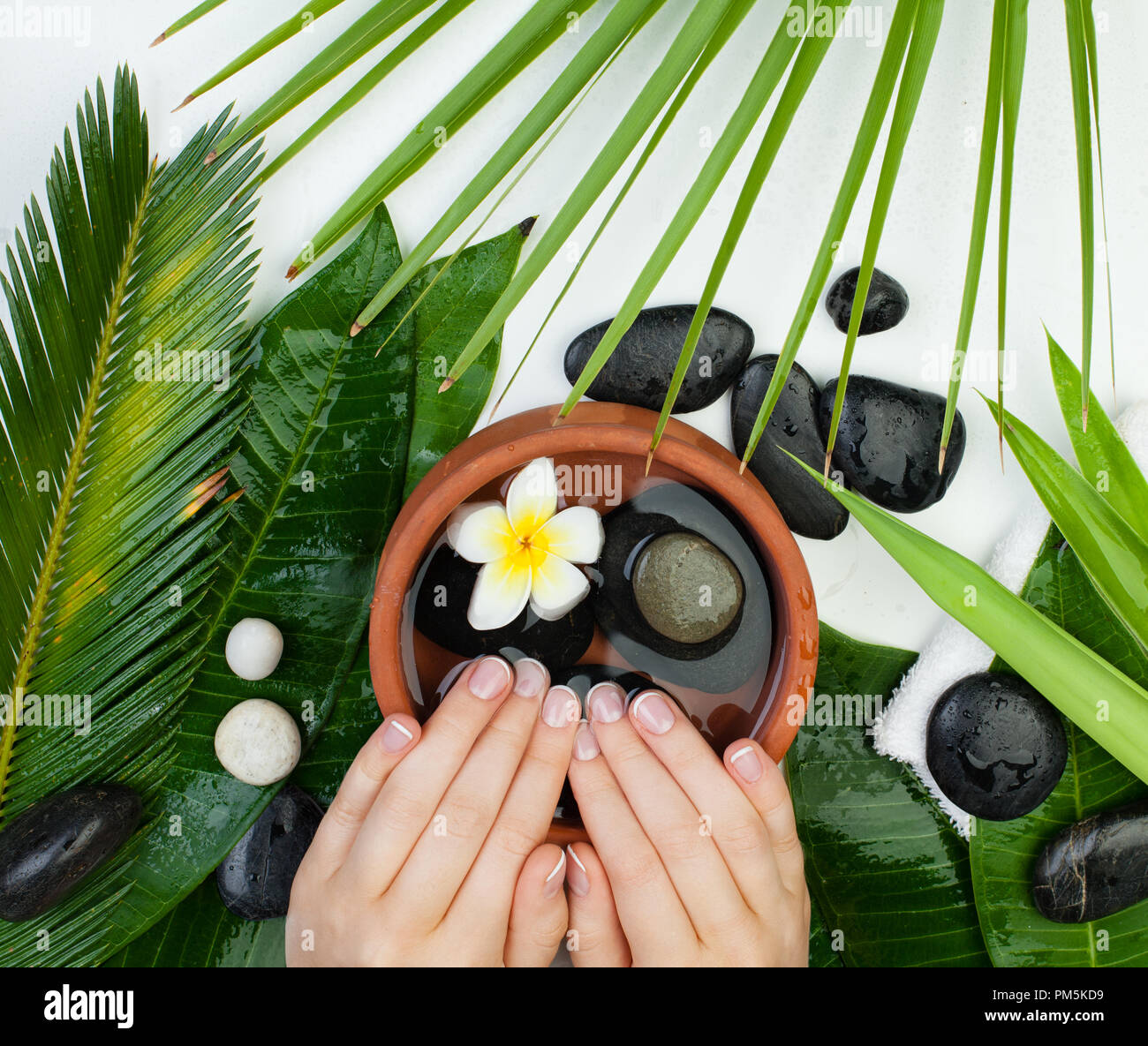 Woman nails bowl water hi-res stock photography and images - Alamy