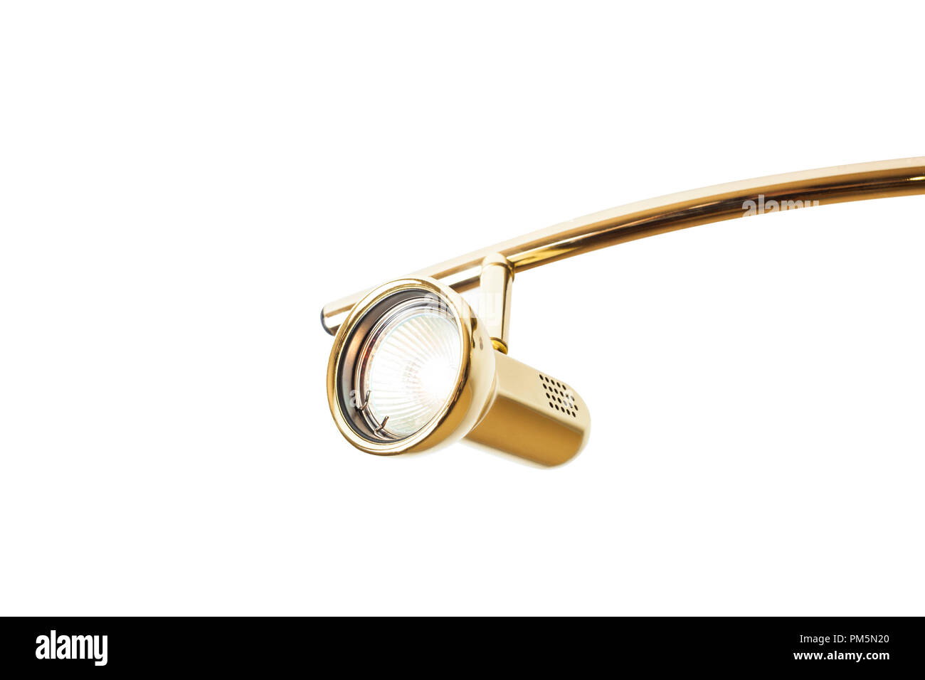 LED downlight, golden color isolated on white background Stock Photo ...