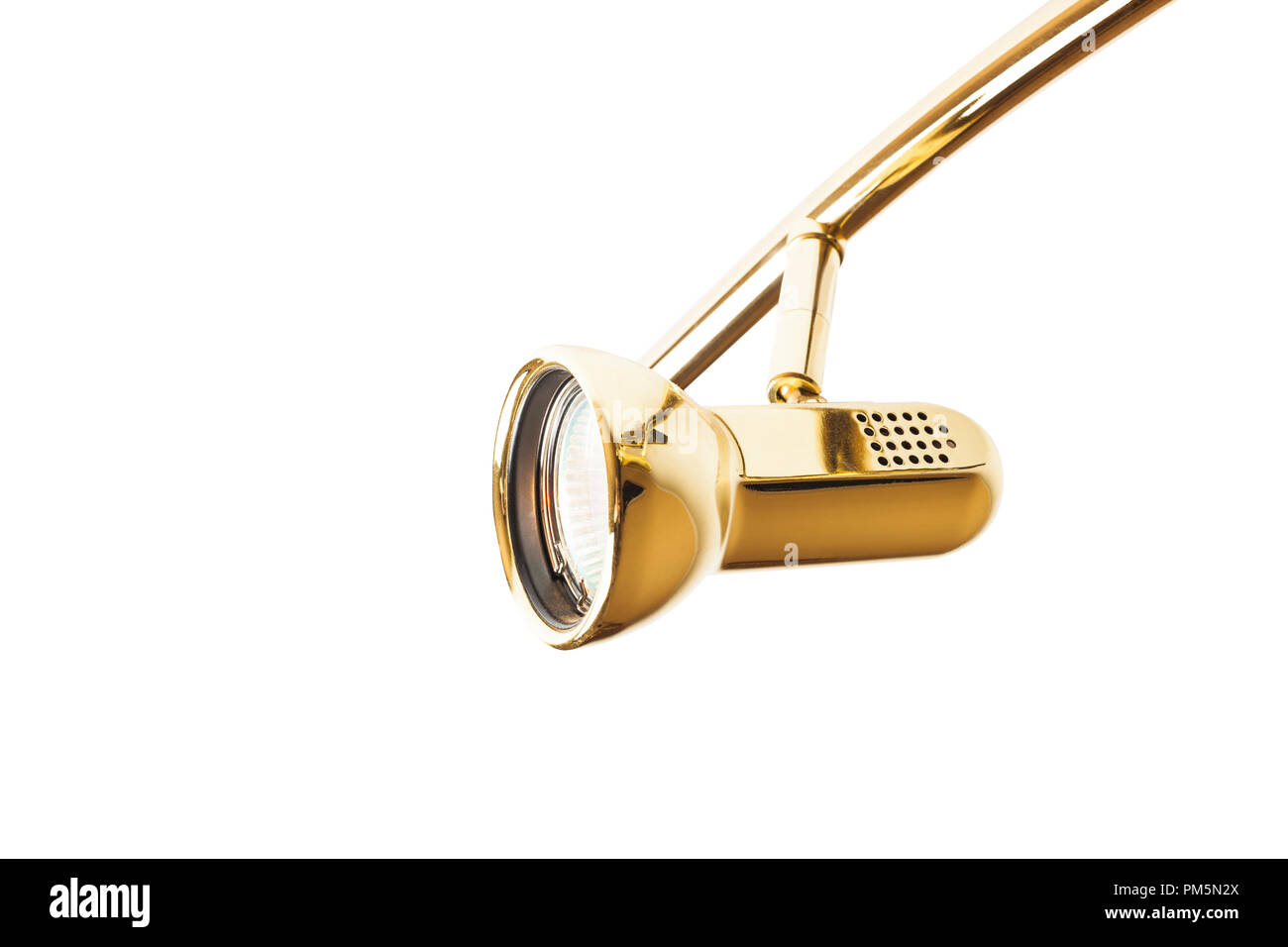 LED downlight, golden color isolated on white background Stock Photo ...