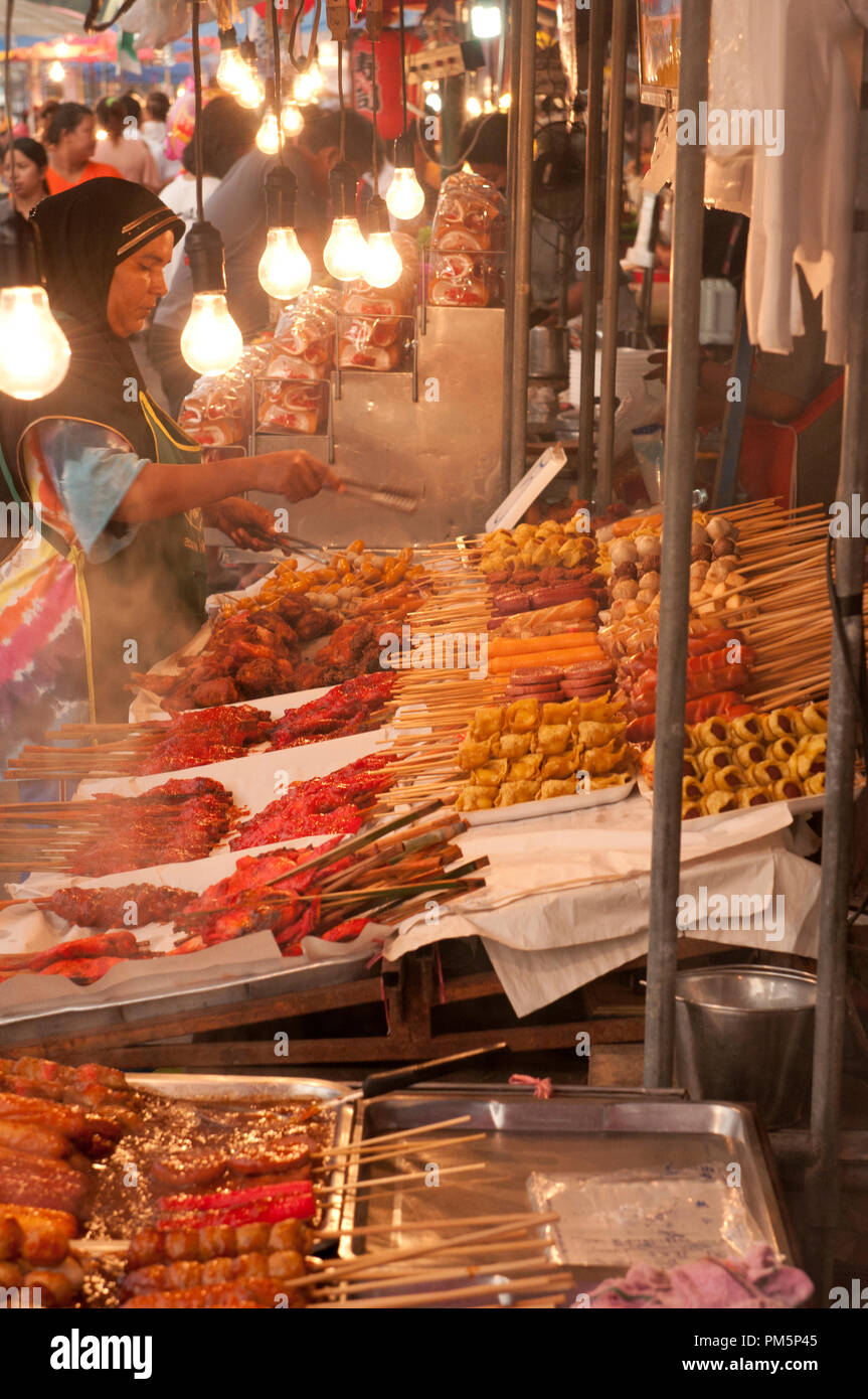 Thailand, food market, chicken and pork Stock Photo - Alamy