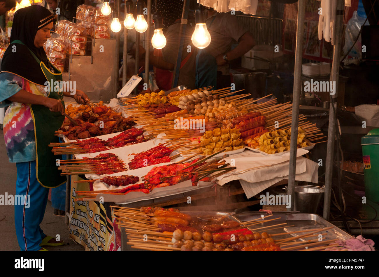 Thailand, food market, chicken and pork Stock Photo - Alamy