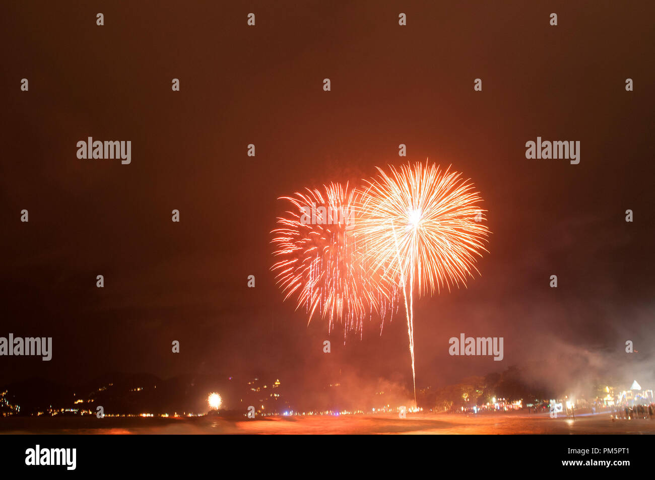 Thailand, Koh Samui Fireworks for new year Stock Photo - Alamy