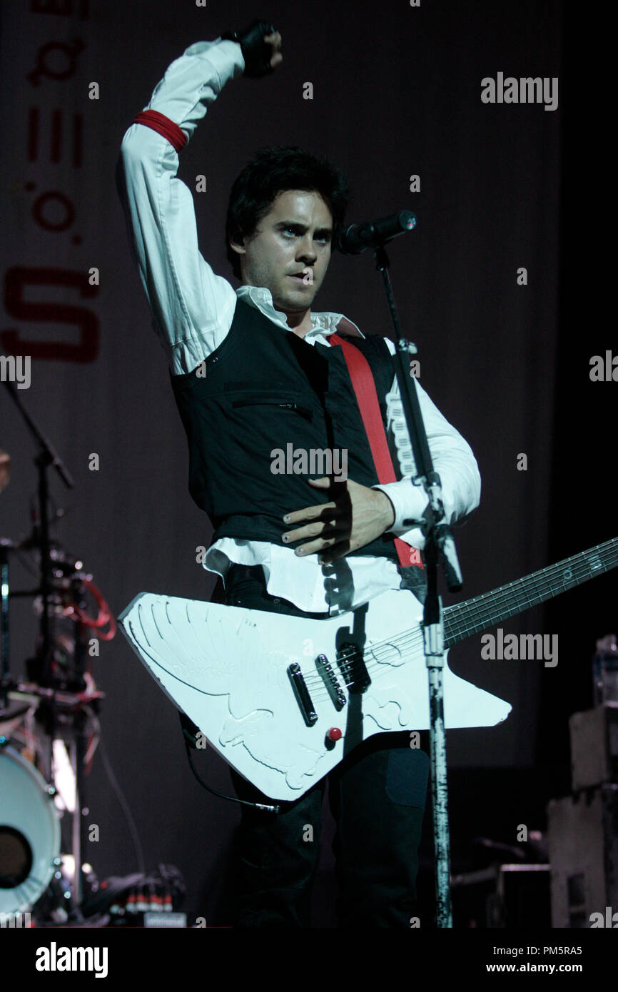 Jared Leto performs in concert with 30 seconds to Mars at the ...