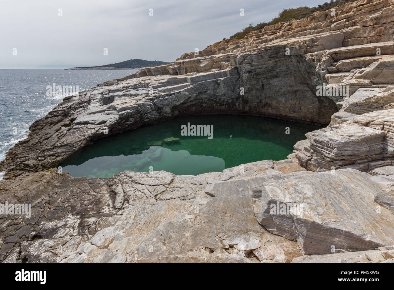 Giola Natural Pool in Thassos island, East Macedonia and Thrace, Greece ...