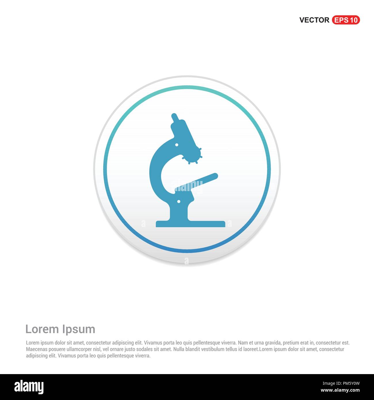 microscope icon - white circle button Stock Vector Image & Art - Alamy