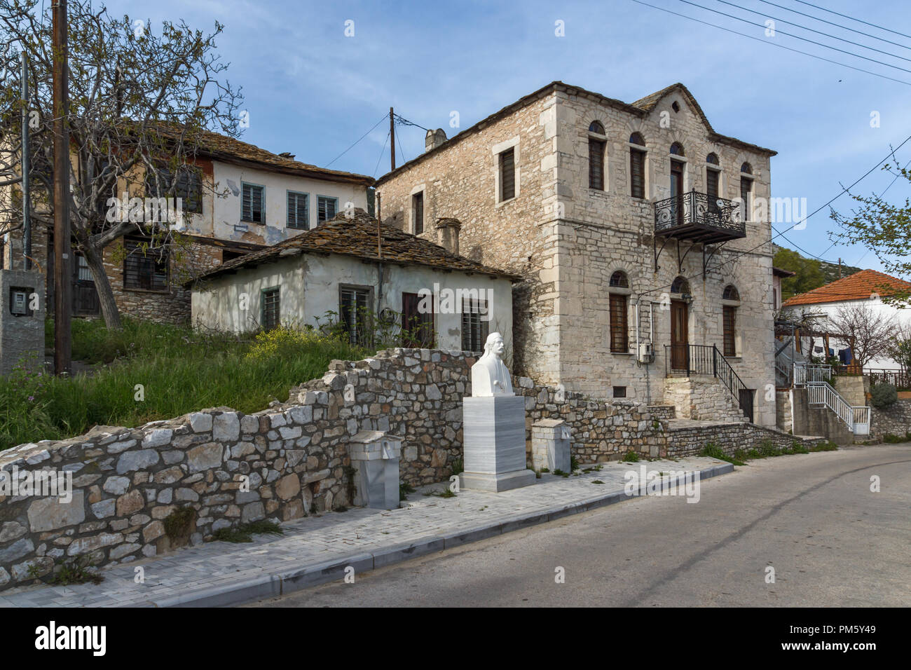 Old stone house in the village of Theologos,Thassos island, East ...