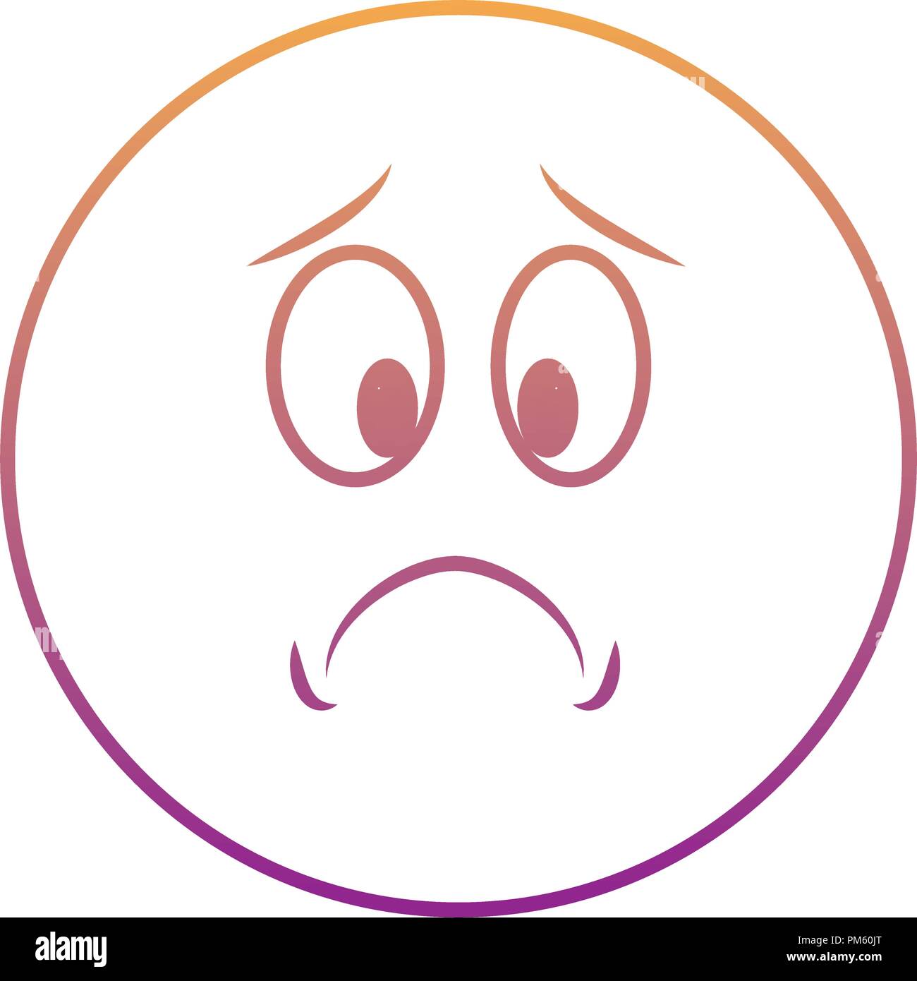Sad chat emoticon rainbow lines Stock Vector Image & Art - Alamy