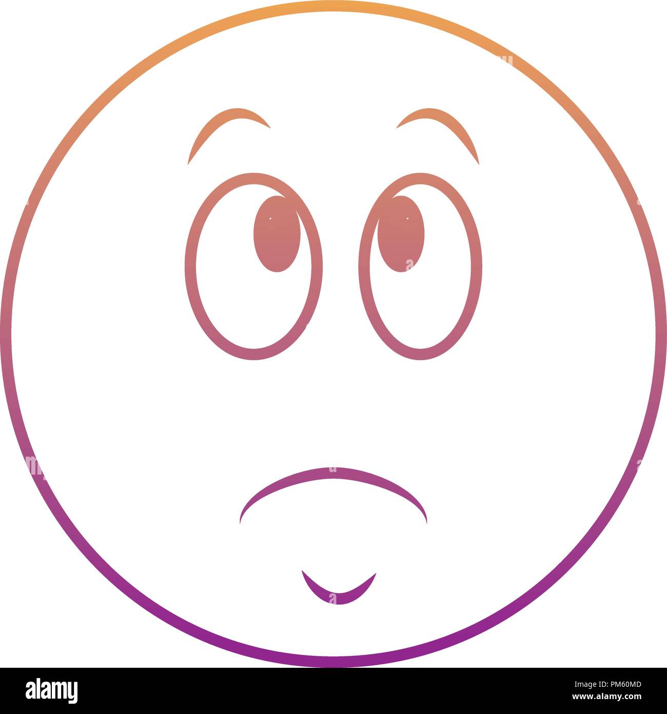 Sad chat emoticon rainbow lines Stock Vector Image & Art - Alamy