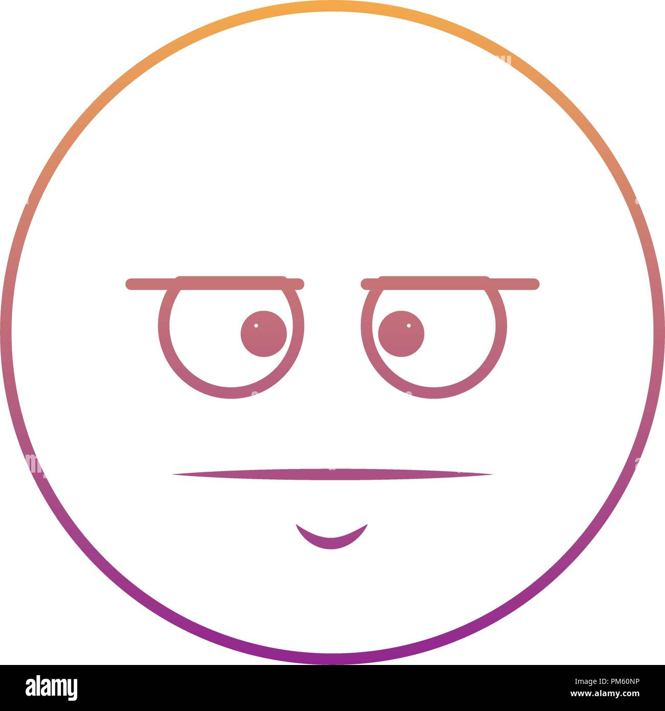 Serious chat emoticon rainbow lines Stock Vector Image & Art - Alamy