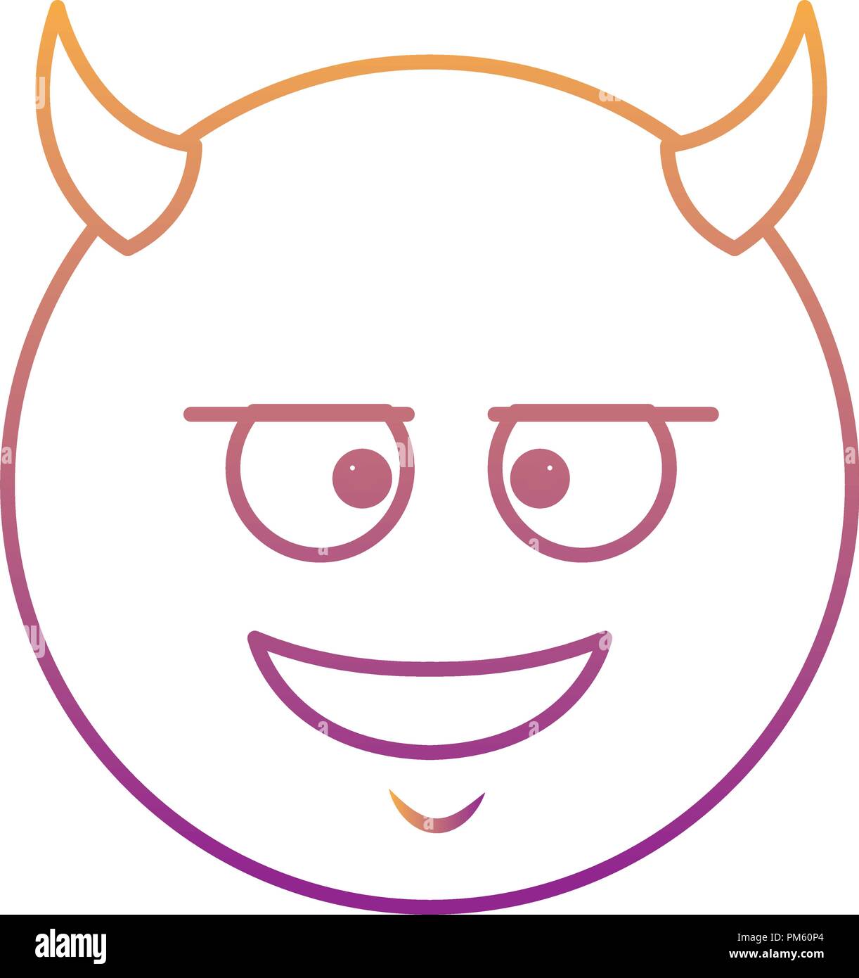 Devil chat emoticon rainbow lines Stock Vector Image & Art - Alamy