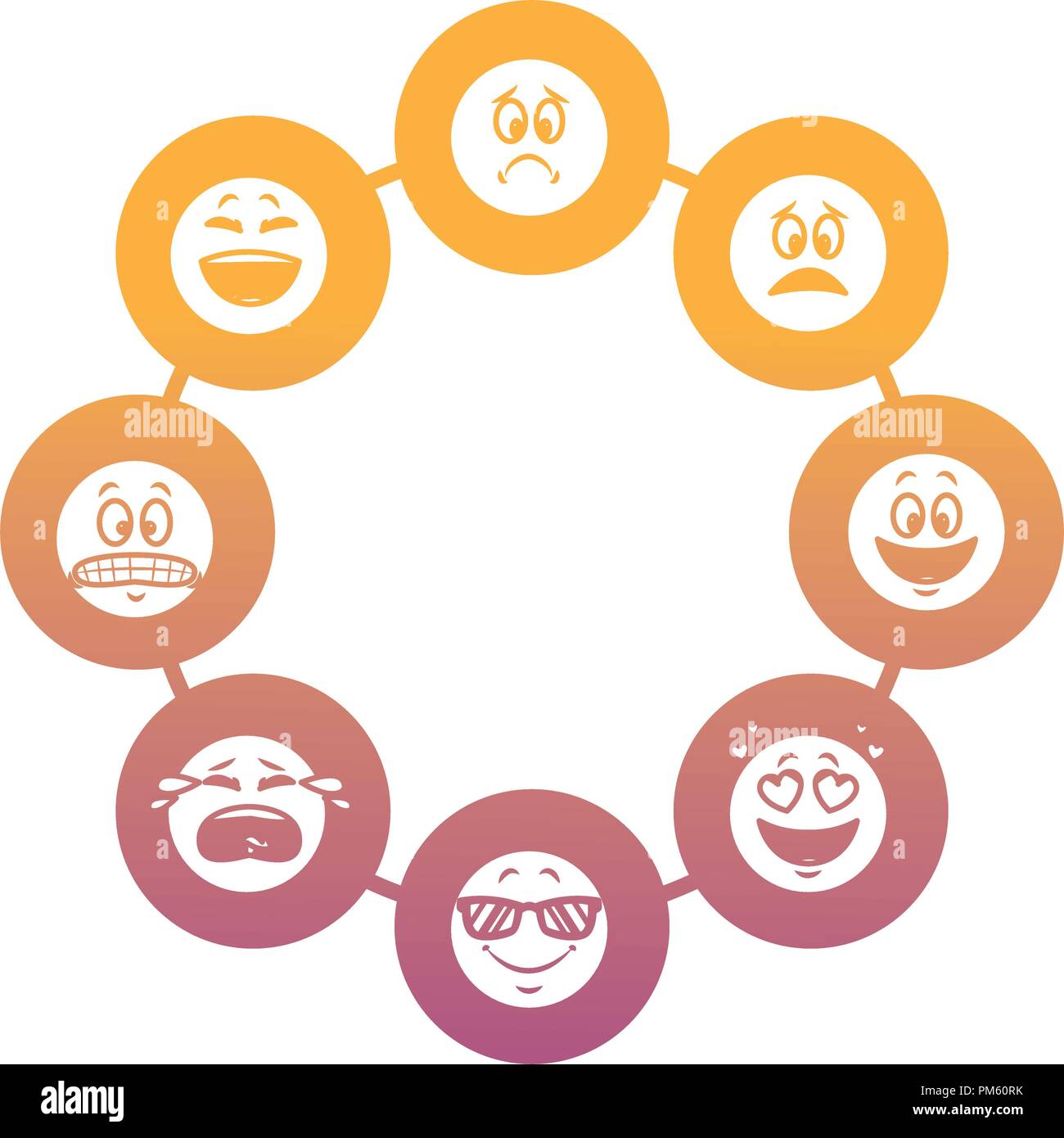 Set of chat emoticons rainbow lines Stock Vector Image & Art - Alamy