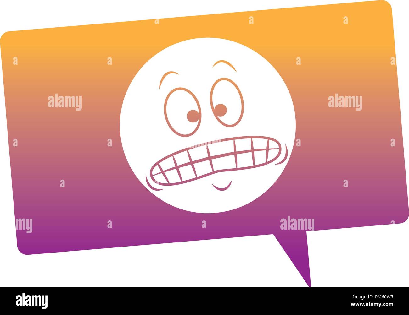 Forced smile emoticon in bubble rainbow lines Stock Vector Image & Art ...