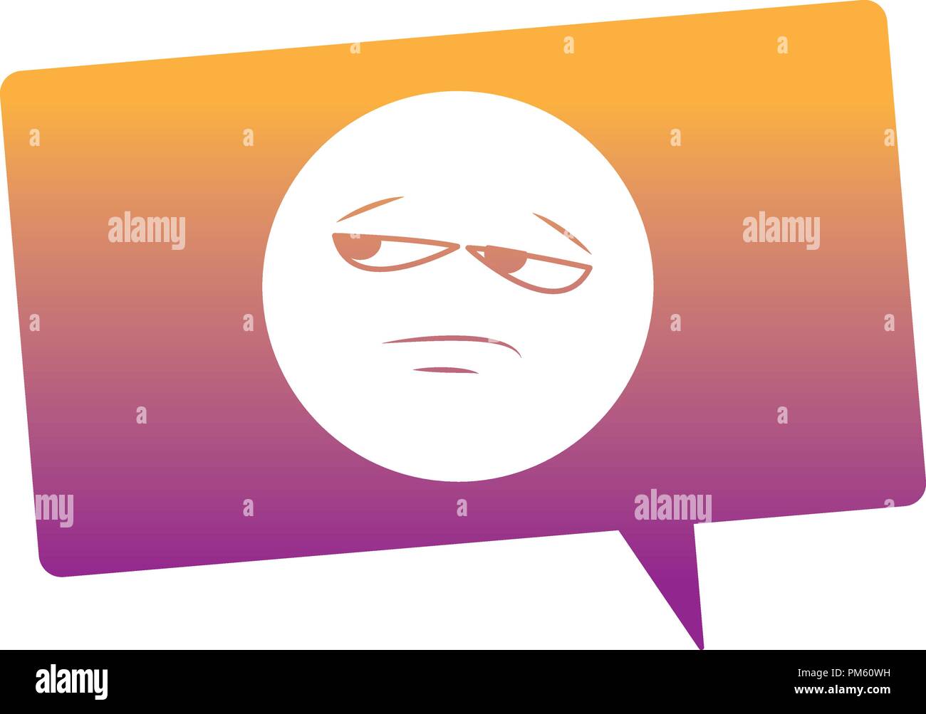 Bored emoticon in bubble rainbow lines Stock Vector Image & Art - Alamy