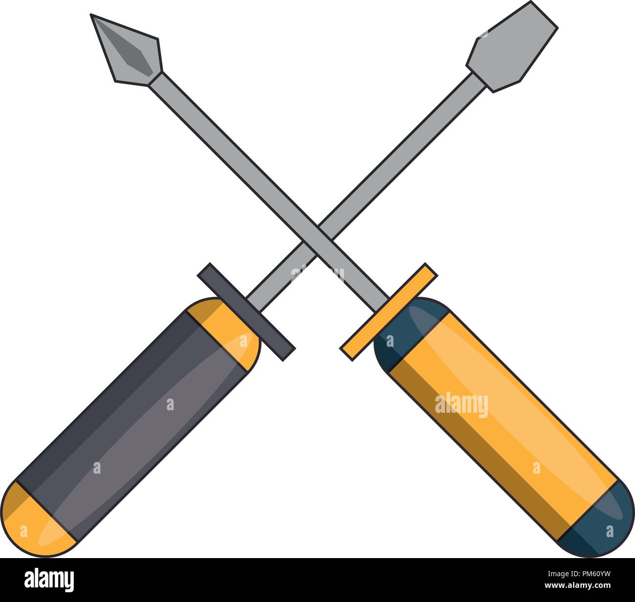 Screwdriver crossed tools Stock Vector Image & Art - Alamy