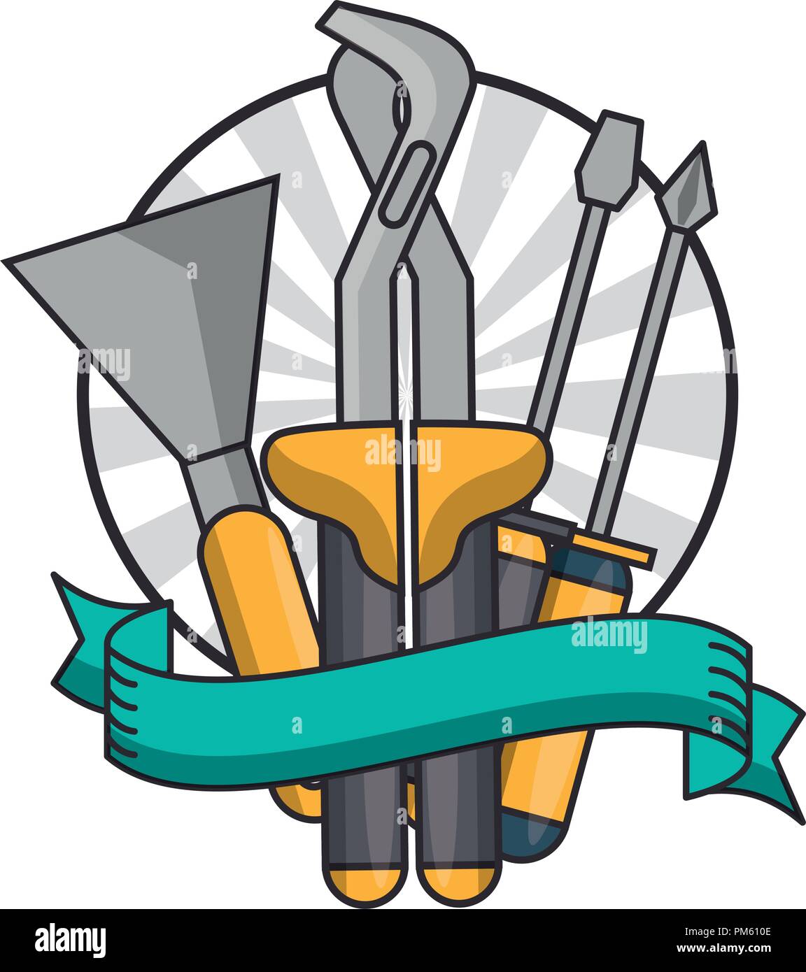 Construction tools emblem Stock Vector Image & Art - Alamy